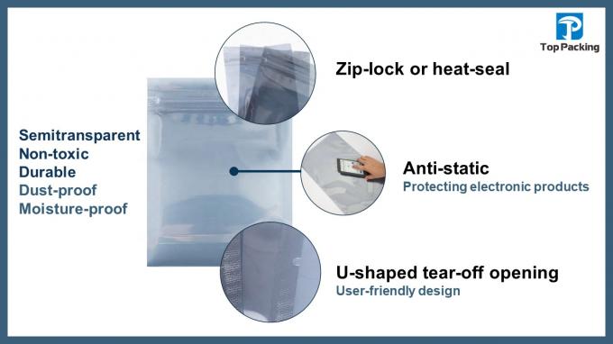 4x4 Inch Anti Static Storage Bags , Static Resistant Bag With Custom ...
